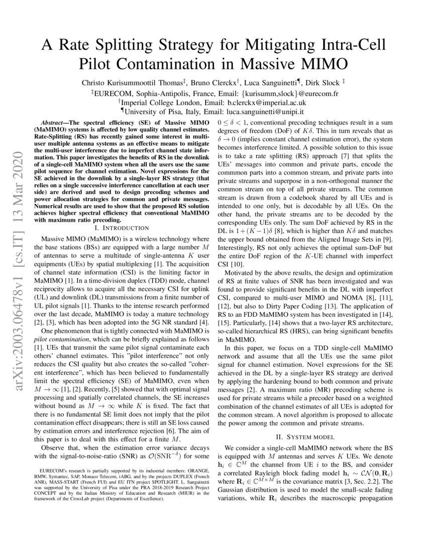 A Rate Splitting Strategy For Mitigating Intra Cell Pilot Contamination