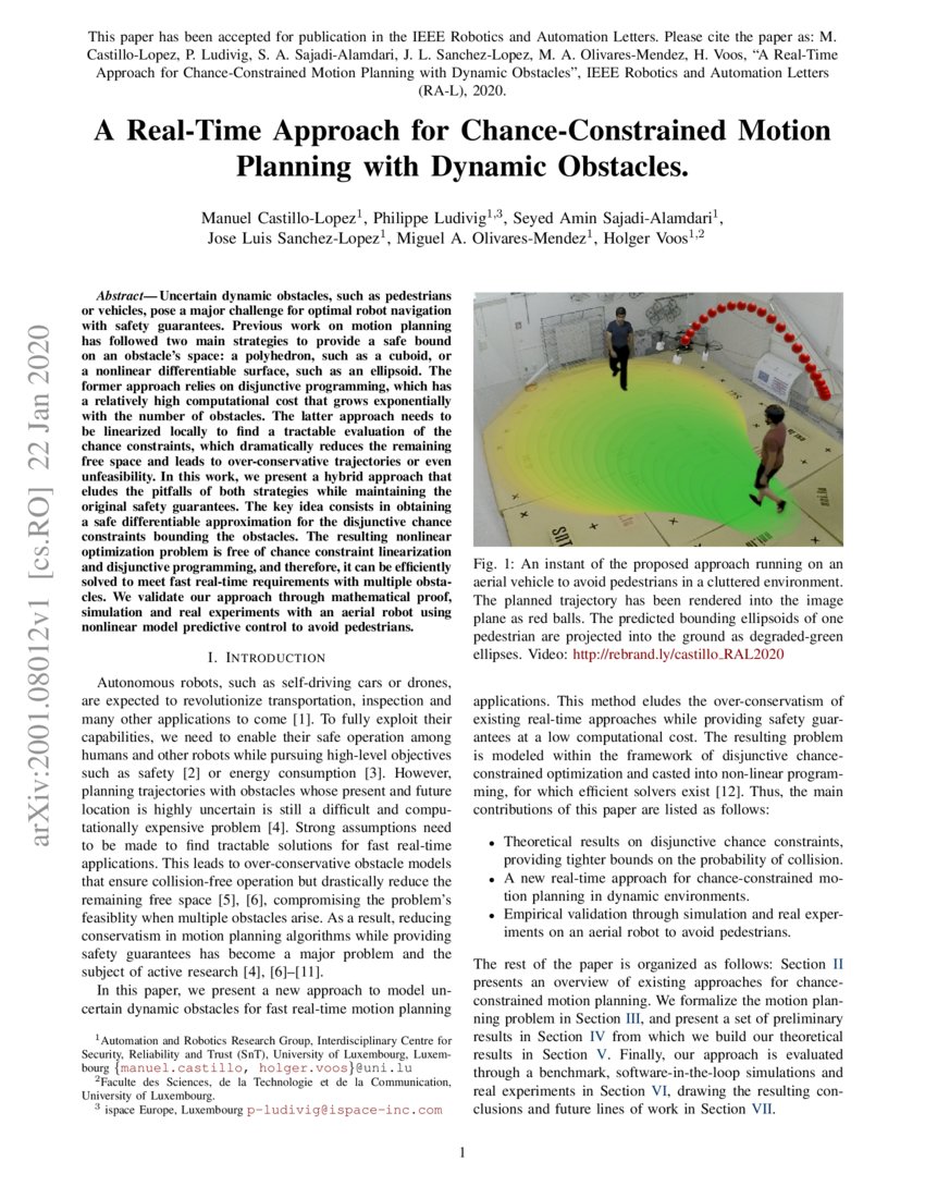A Real-Time Approach for Chance-Constrained Motion Planning with Dynamic Obstacles | DeepAI