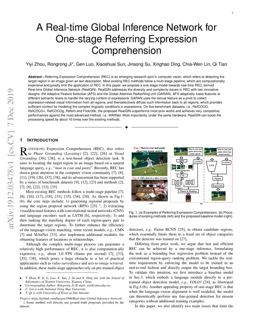 A Real-time Global Inference Network for One-stage Referring Expression Comprehension | DeepAI