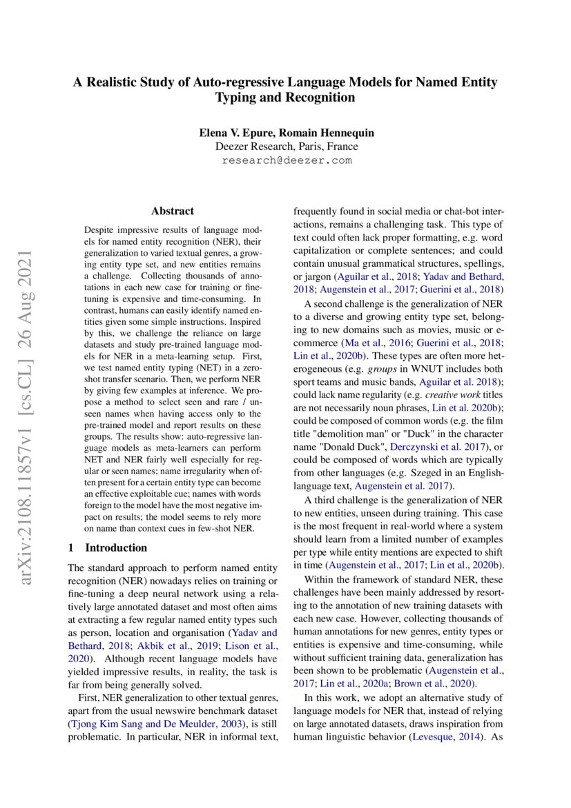 A Realistic Study of Auto-regressive Language Models for Named Entity ...