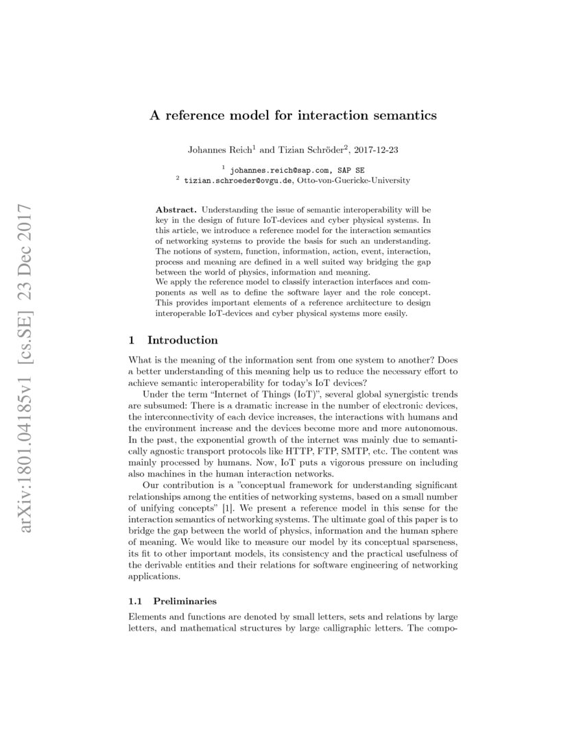 A reference model for interaction semantics | DeepAI