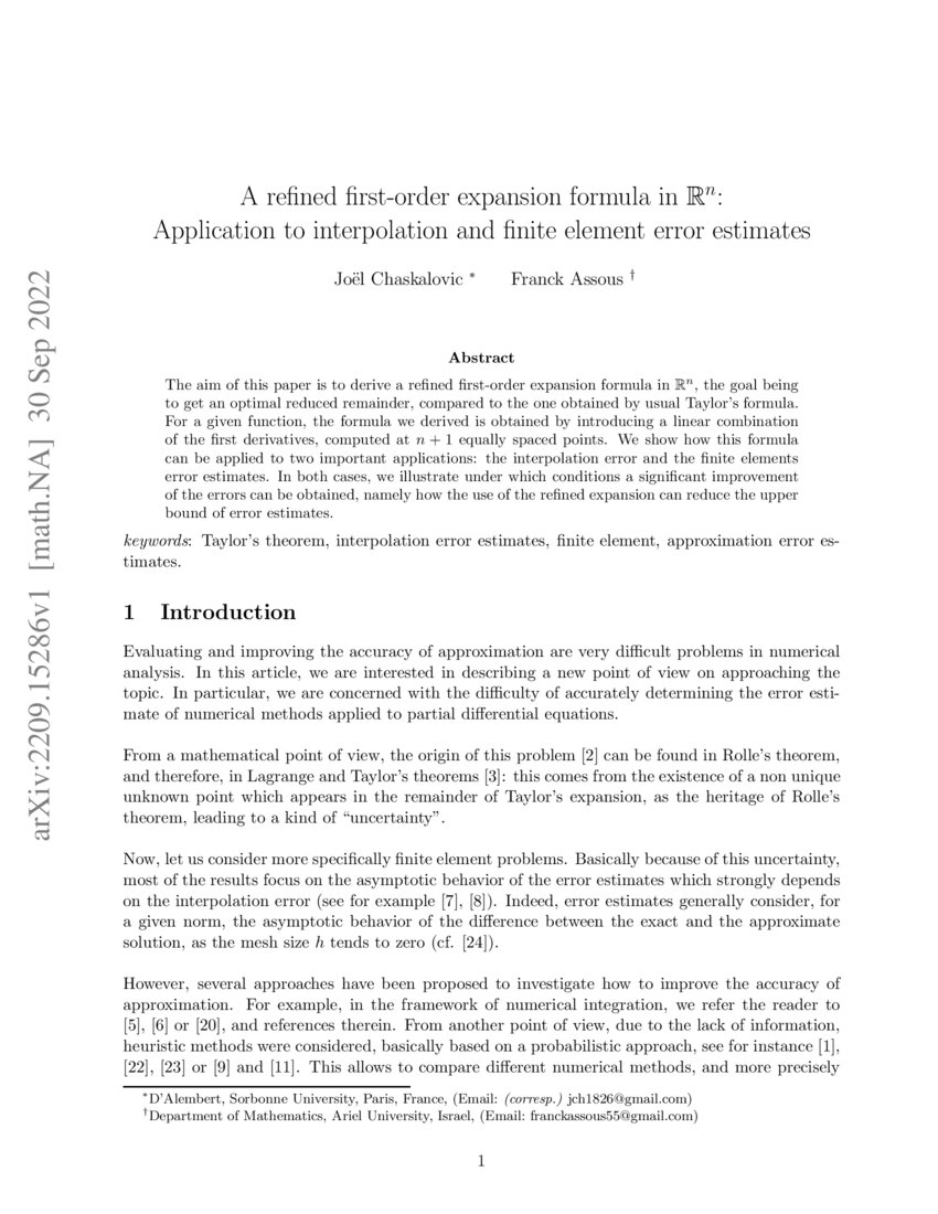 A Refined First Order Expansion Formula In Rn Application To