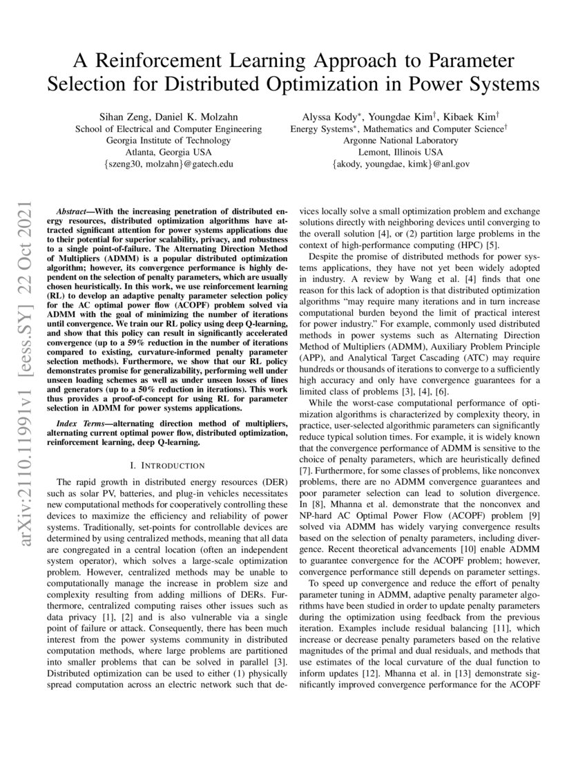 A Reinforcement Learning Approach to Parameter Selection for ...