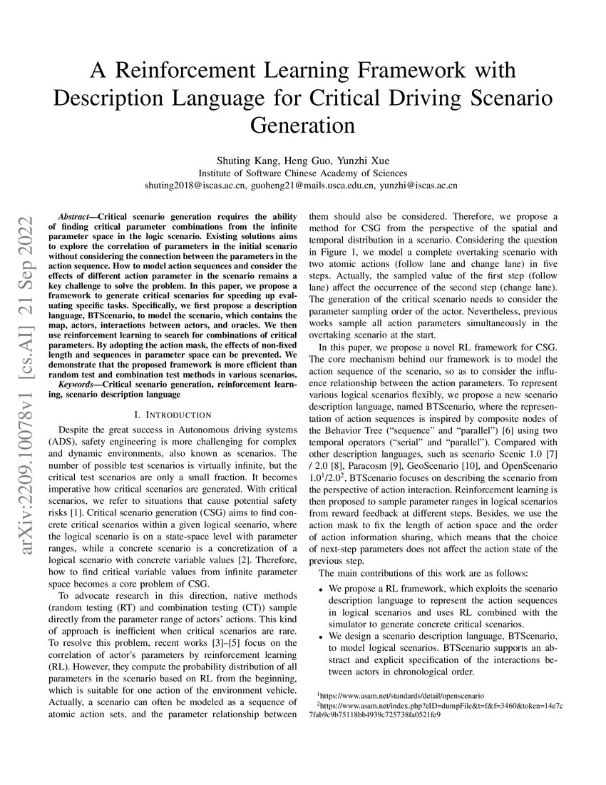 ECSAS: Exploring Critical Scenarios from Action Sequence in Autonomous ...