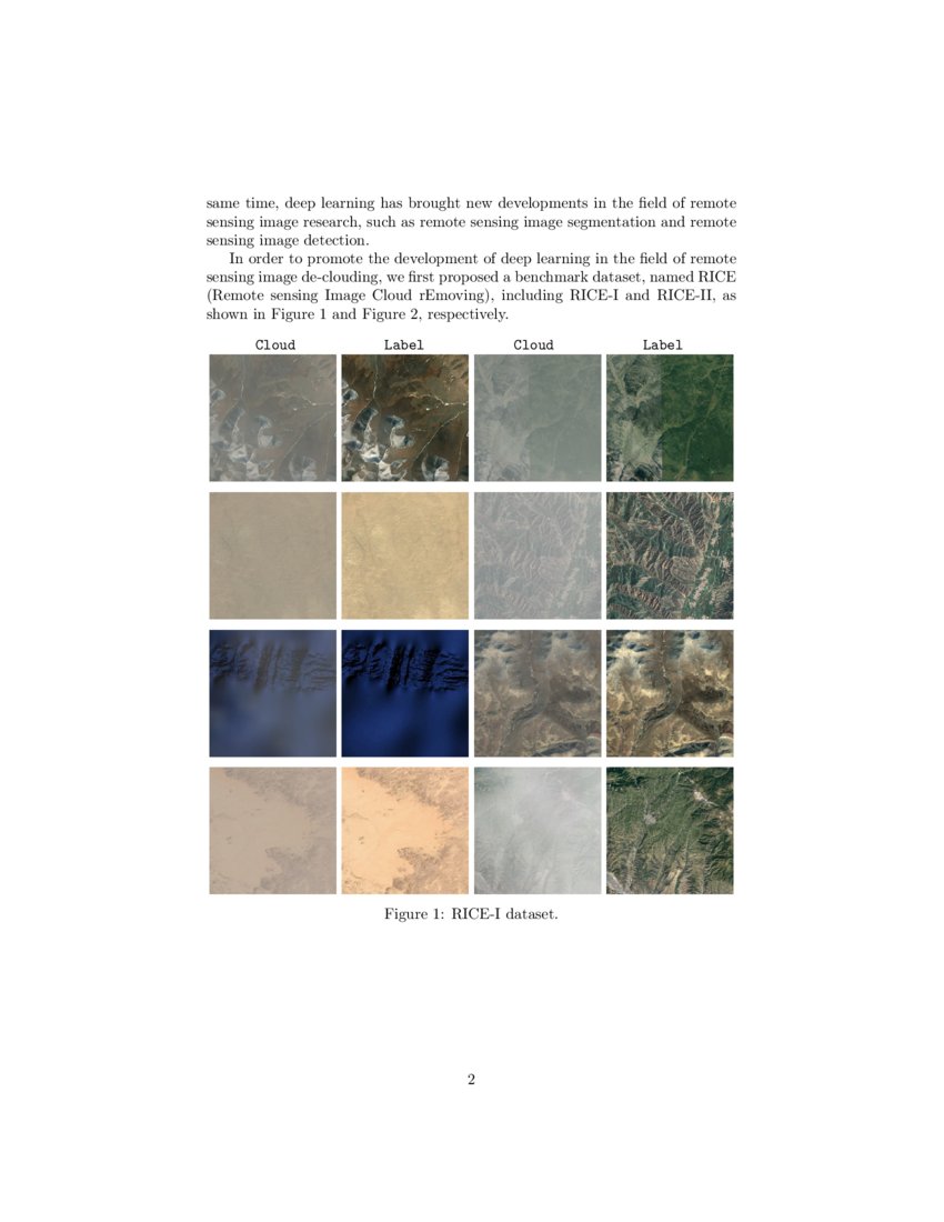 A Remote Sensing Image Dataset for Cloud Removal | DeepAI