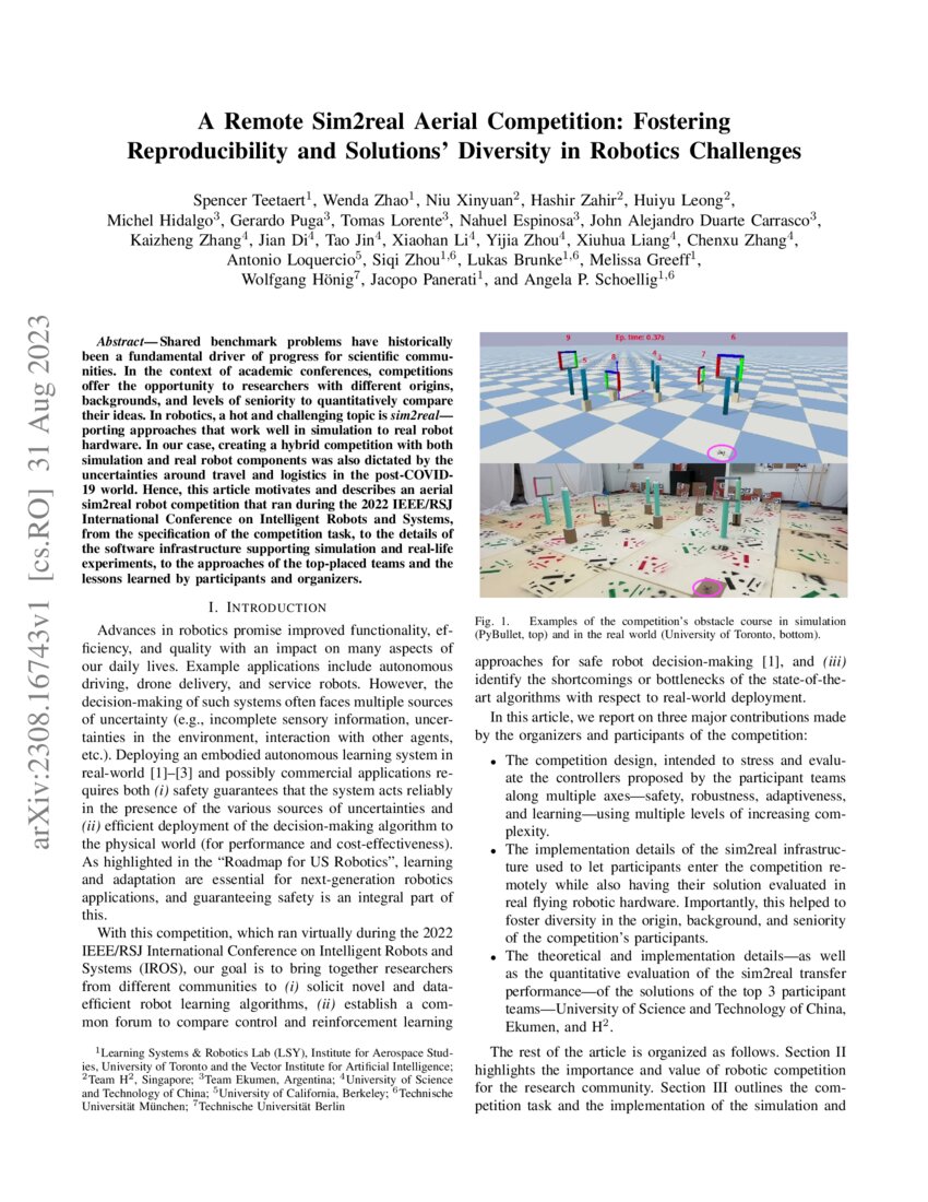 A Remote Sim2real Aerial Competition: Fostering Reproducibility and ...