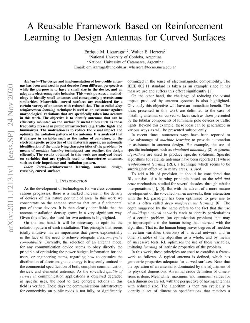 A Reusable Framework Based on Reinforcement Learning to Design Antennas ...