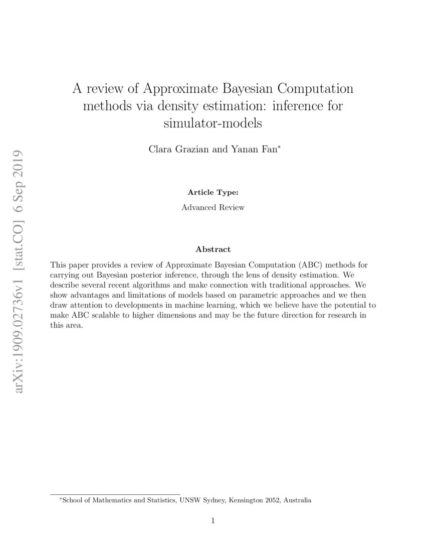 A Review Of Approximate Bayesian Computation Methods Via Density Estimation Inference For