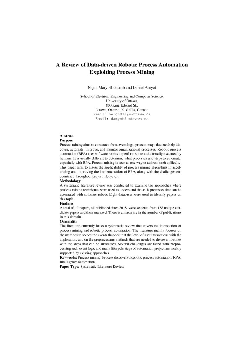 A Review Of Data Driven Robotic Process Automation Exploiting Process Mining Deepai