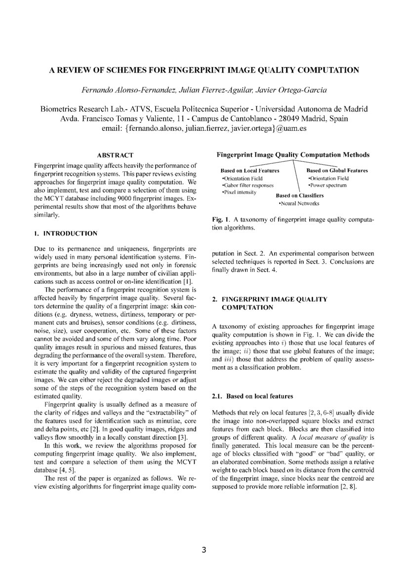 A Review Of Schemes For Fingerprint Image Quality Computation DeepAI A Review Of Schemes For Fingerprint Image Quality Computation DeepAI