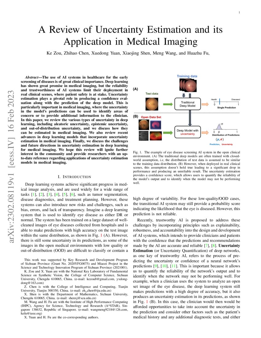 A Review of Uncertainty Estimation and its Application in Medical Imaging | DeepAI