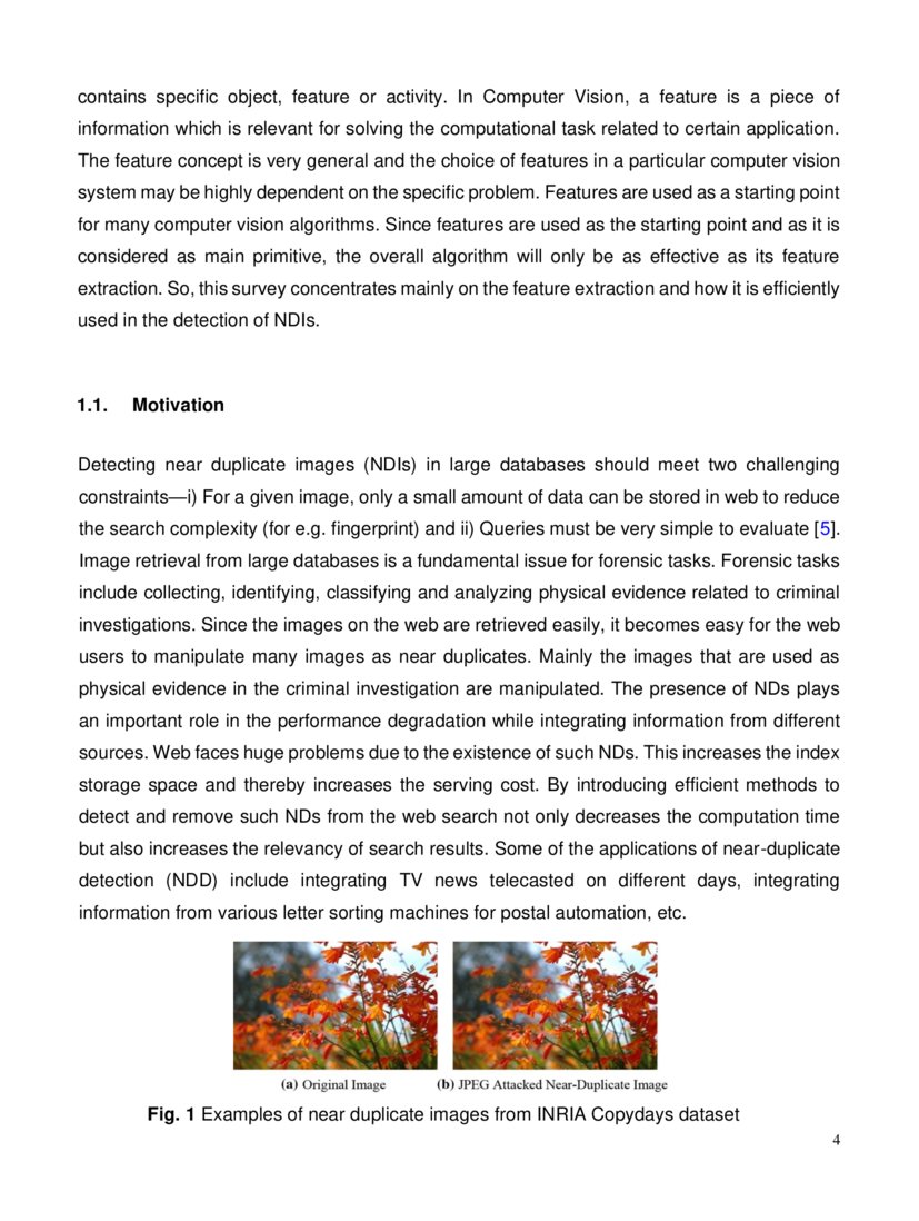 A Review On Near Duplicate Detection Of Images Using Computer Vision Techniques Deepai 5879