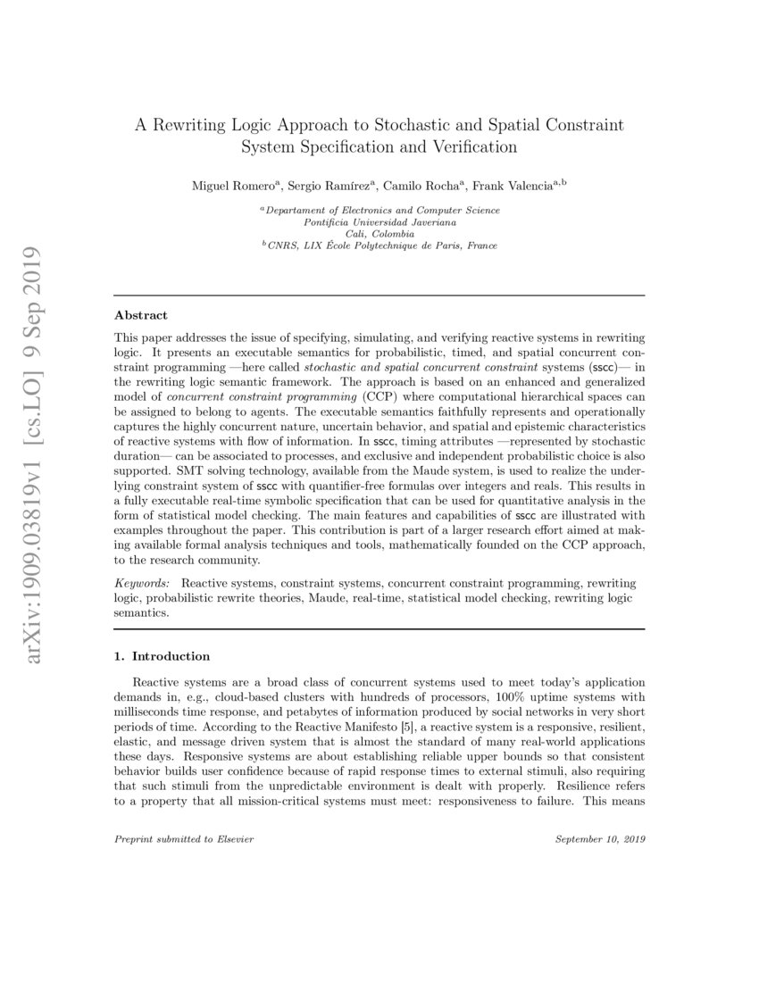 A Rewriting Logic Approach To Stochastic And Spatial Constraint System Specification And