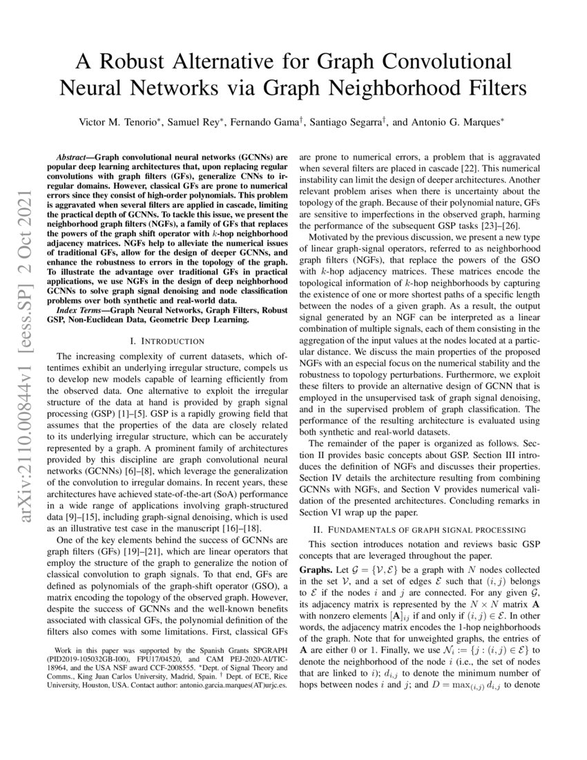 A Robust Alternative for Graph Convolutional Neural Networks via Graph ... A Robust Alternative for Graph Convolutional Neural Networks via Graph ...