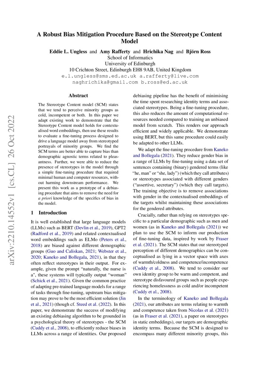 A Robust Bias Mitigation Procedure Based On The Stereotype Content