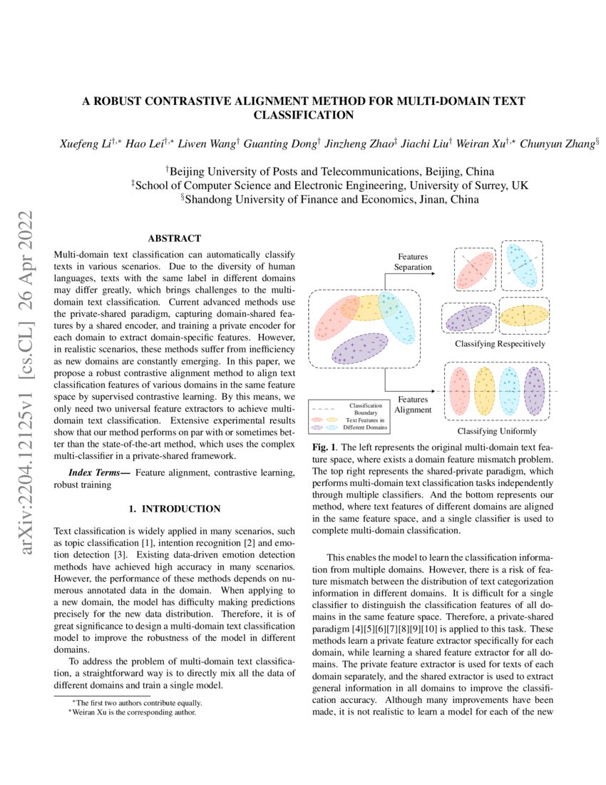 A Robust Contrastive Alignment Method For Multi-Domain Text Classification | DeepAI