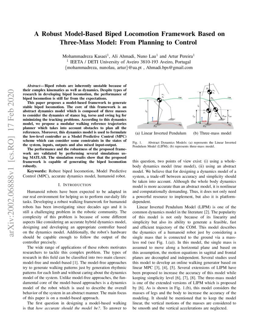 A Robust Model Based Biped Locomotion Framework Based On Three Mass Model From Planning To