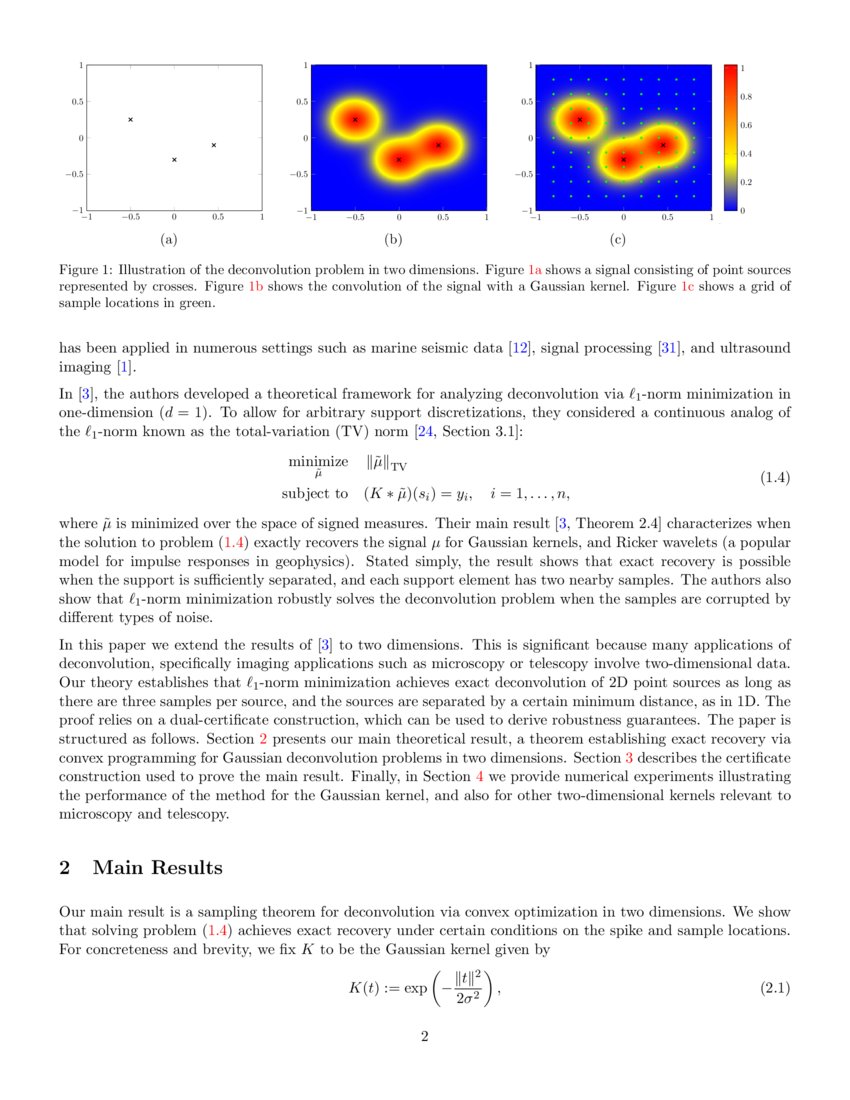 A Sampling Theorem for Deconvolution in Two Dimensions | DeepAI