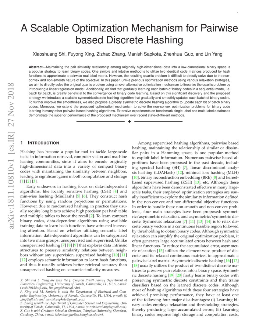 A Scalable Optimization Mechanism for Pairwise based Discrete Hashing ...