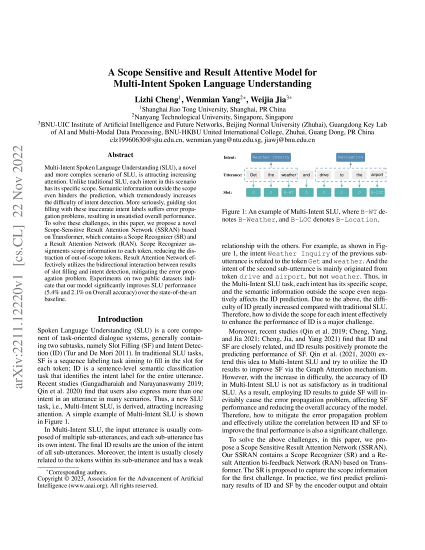 A Scope Sensitive and Result Attentive Model for Multi-Intent Spoken Language Understanding | DeepAI