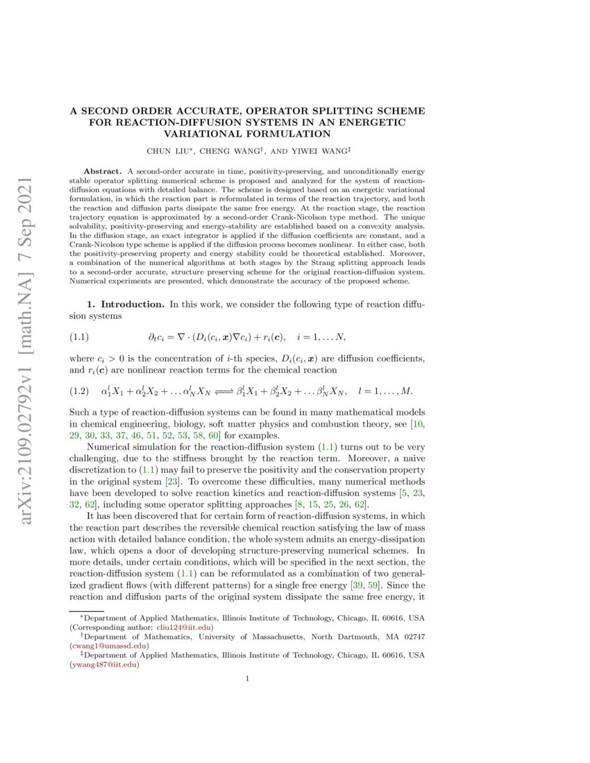 A Second Order Accurate Operator Splitting Scheme For Reaction