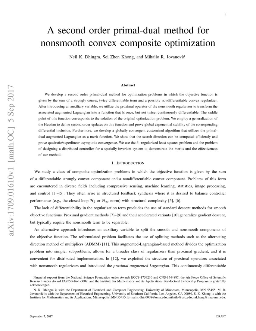 A Second Order Primal Dual Method For Nonsmooth Convex Composite Optimization Deepai 