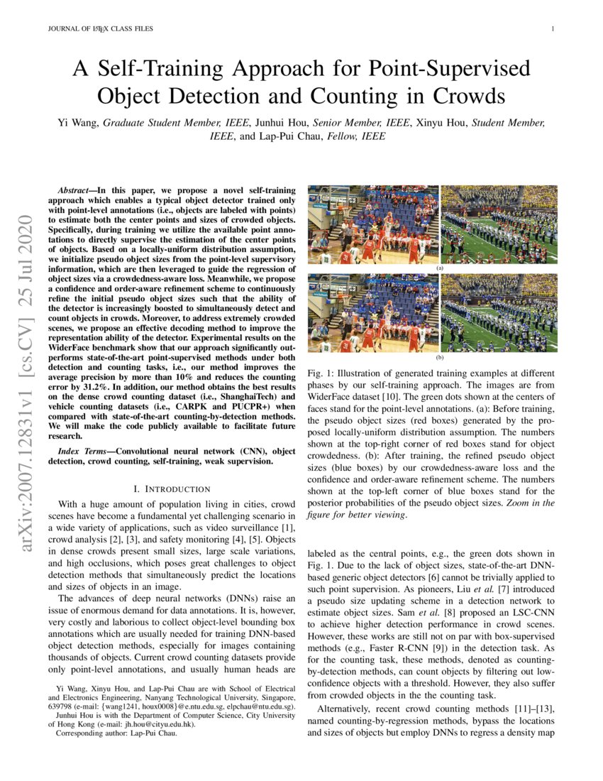 A Self-Training Approach for Point-Supervised Object Detection and Counting in Crowds | DeepAI
