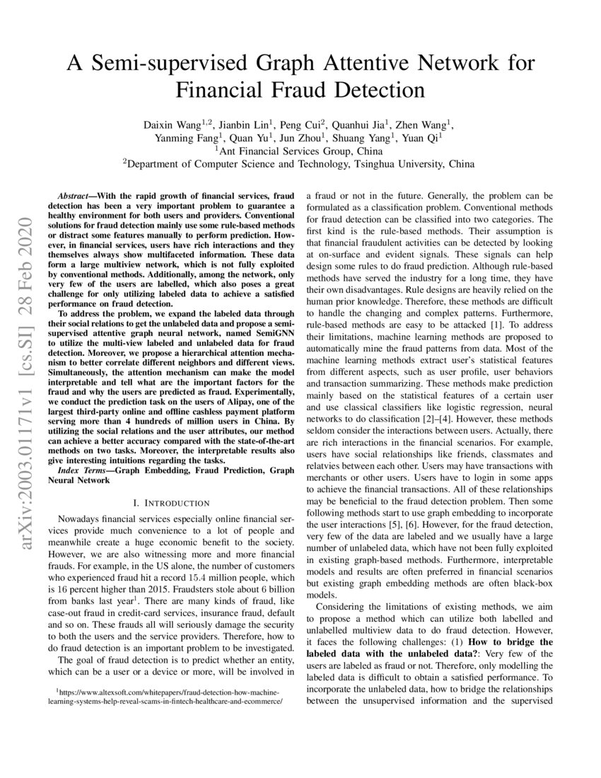 A Semi-supervised Graph Attentive Network for Financial Fraud Detection ...