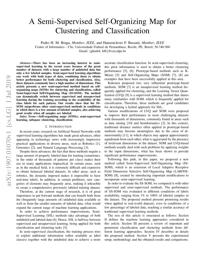 A Semi-Supervised Self-Organizing Map for Clustering and Classification ... A Semi-Supervised Self-Organizing Map for Clustering and Classification ...