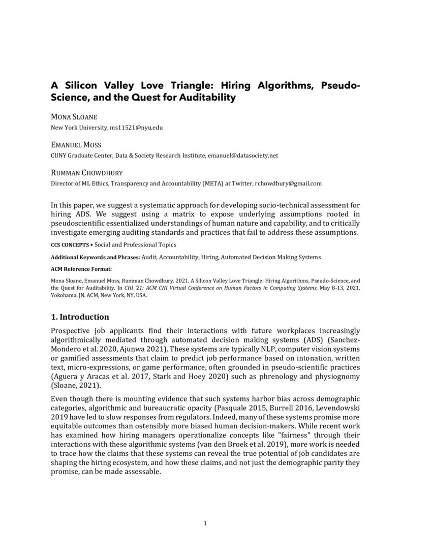 A Silicon Valley Love Triangle: Hiring Algorithms, Pseudo-Science, and ...