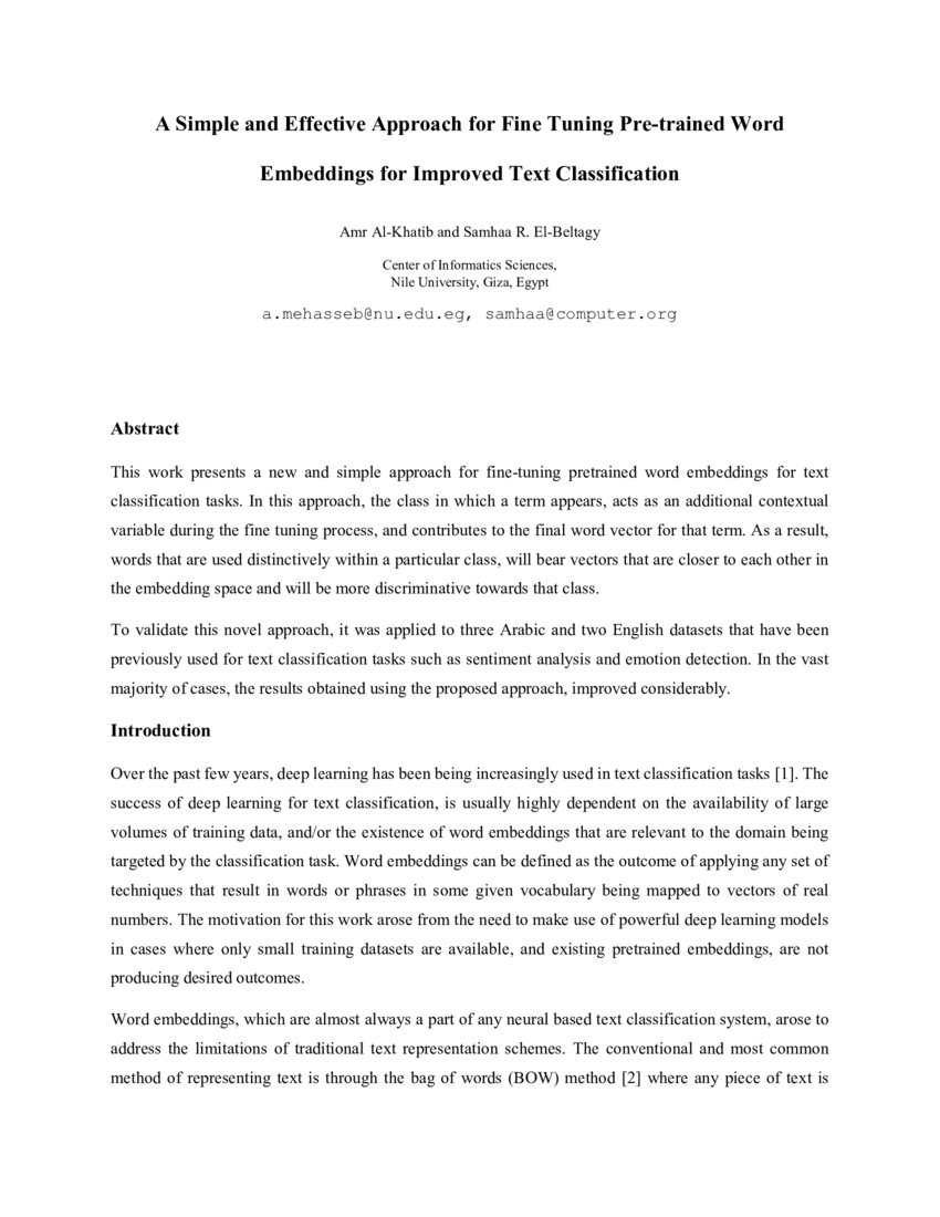 A Simple And Effective Approach For Fine Tuning Pre Trained Word