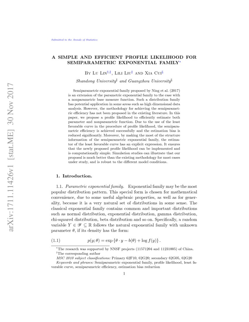 A Simple And Efficient Profile Likelihood For Semiparametric