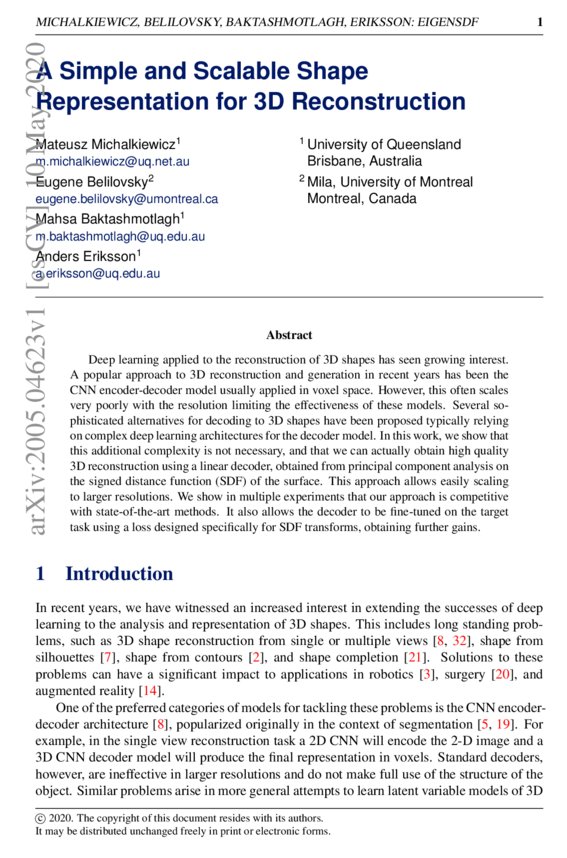 A Simple and Scalable Shape Representation for 3D Reconstruction | DeepAI