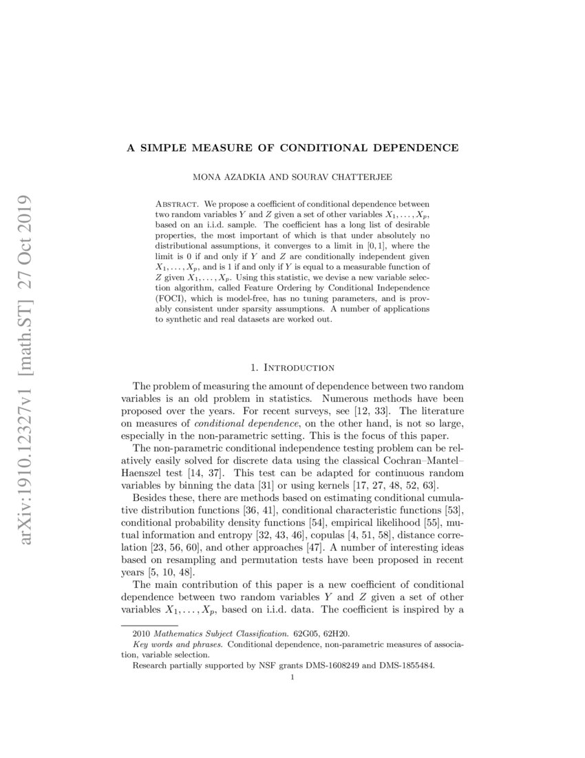 A simple measure of conditional dependence | DeepAI