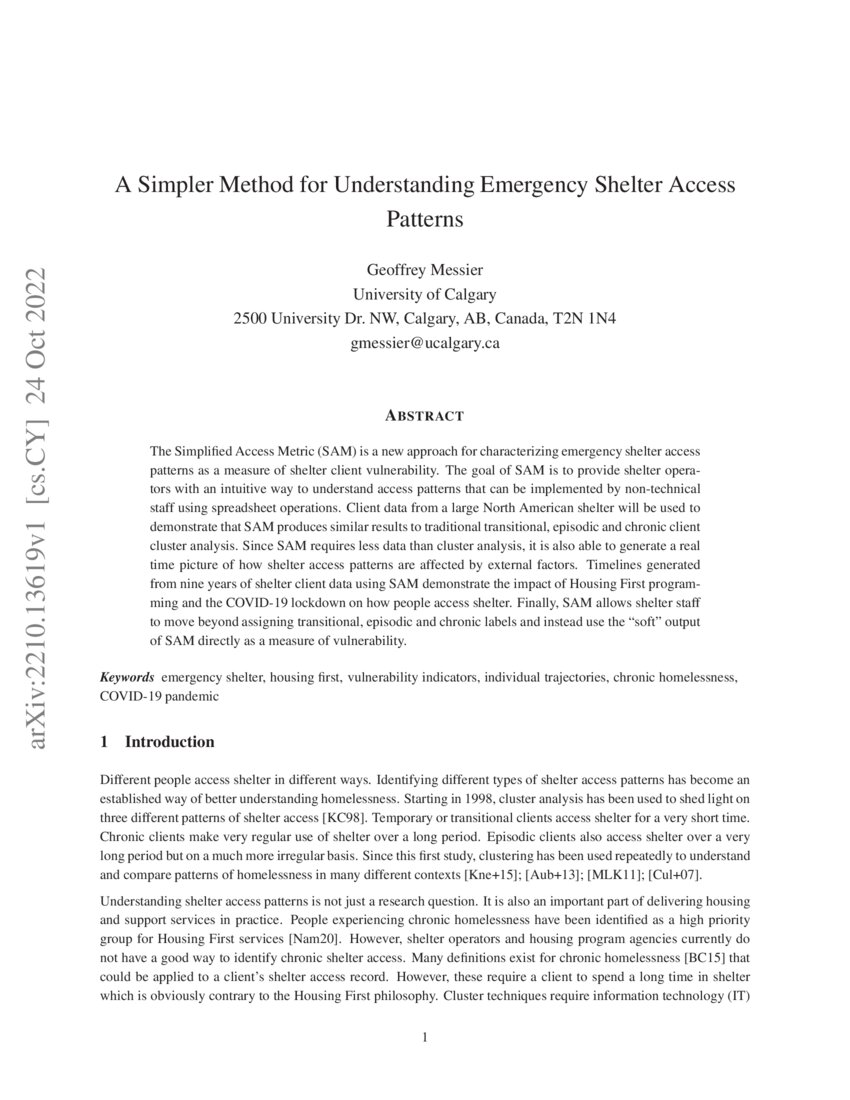 A Simpler Method for Understanding Emergency Shelter Access Patterns ...