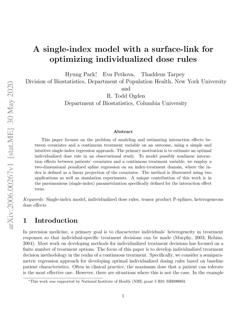 A single-index model with a surface-link for optimizing individualized ...