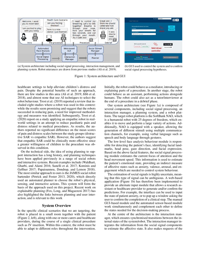 A Socially Assistive Robot using Automated Planning in a Paediatric Clinical Setting | DeepAI