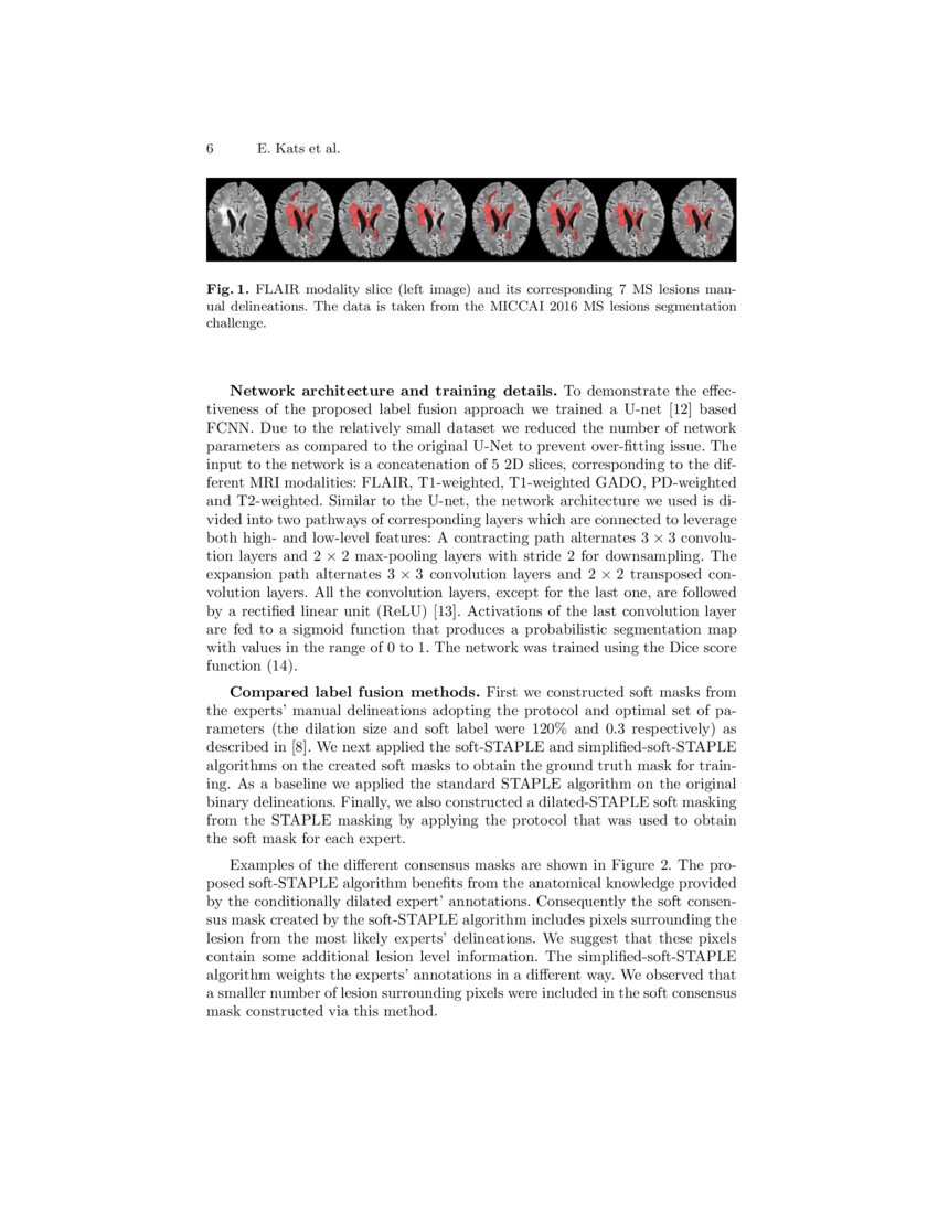 A Soft STAPLE Algorithm Combined with Anatomical Knowledge | DeepAI