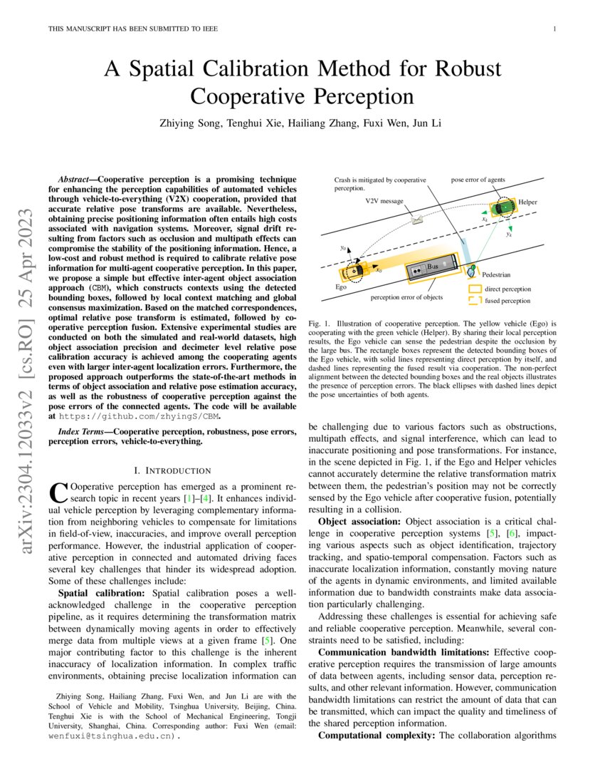 A Spatial Calibration Method For Robust Cooperative Perception Deepai