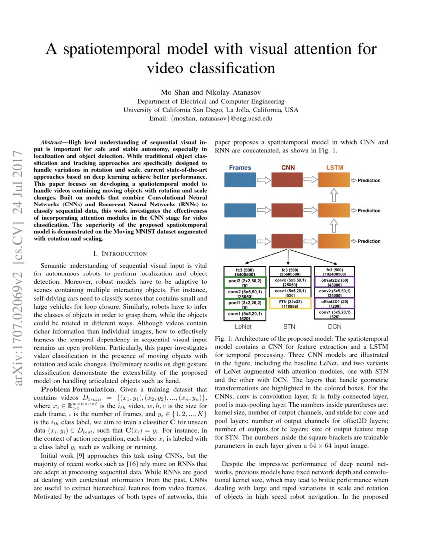 A Spatiotemporal Model With Visual Attention For Video Classification