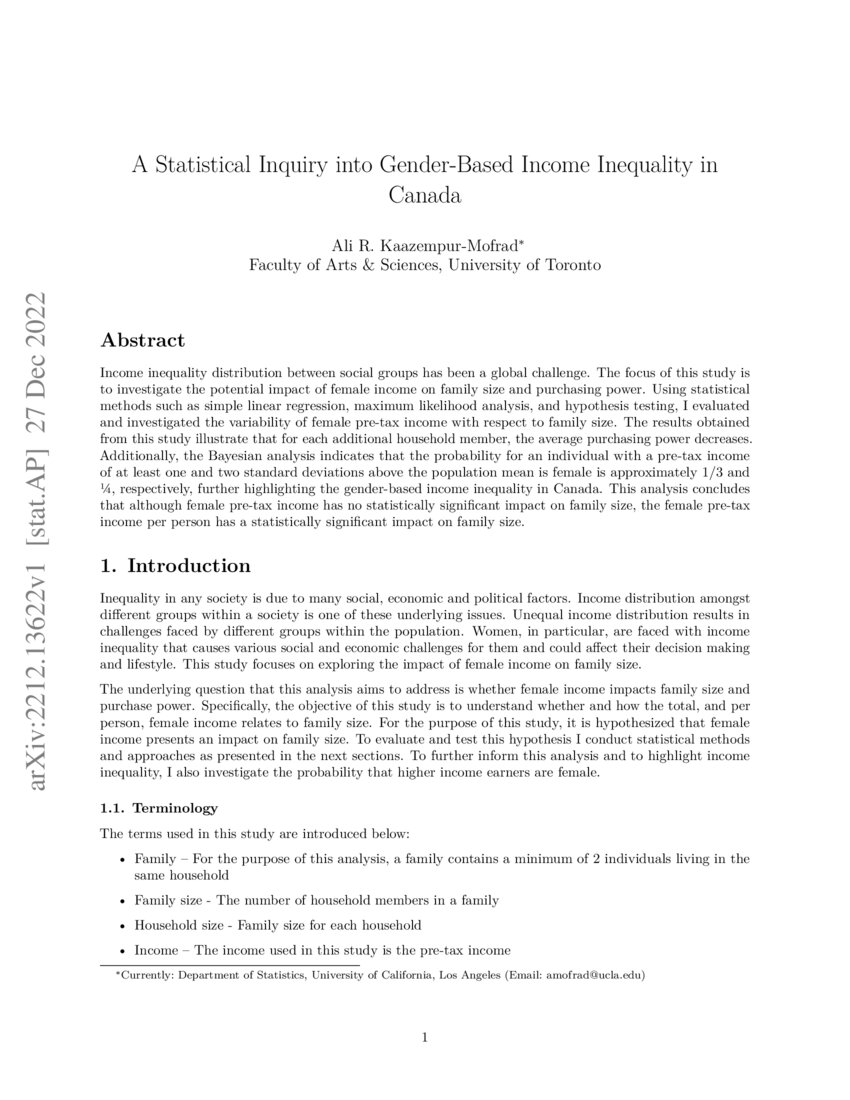 A Statistical Inquiry into Gender-Based Income Inequality in Canada ...