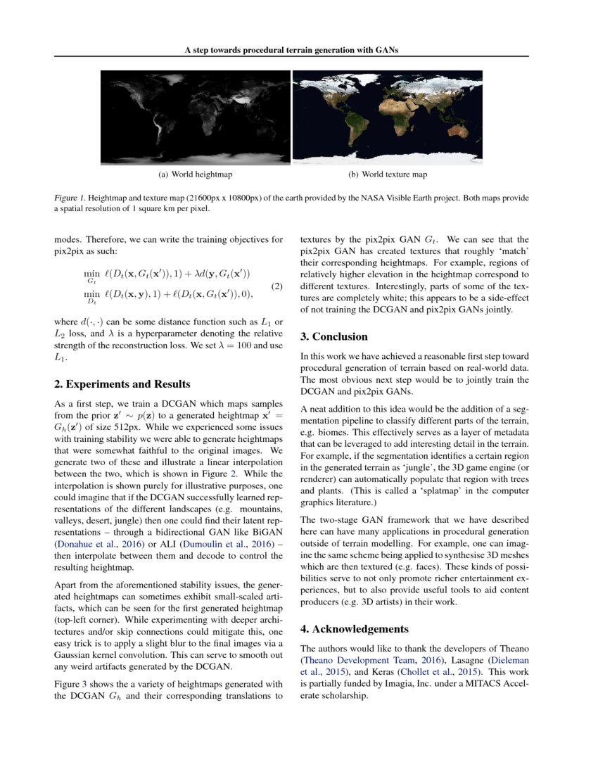 A step towards procedural terrain generation with GANs | DeepAI