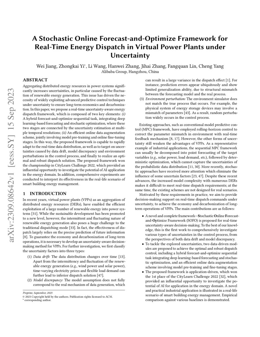 A Stochastic Online Forecast And Optimize Framework For Real Time