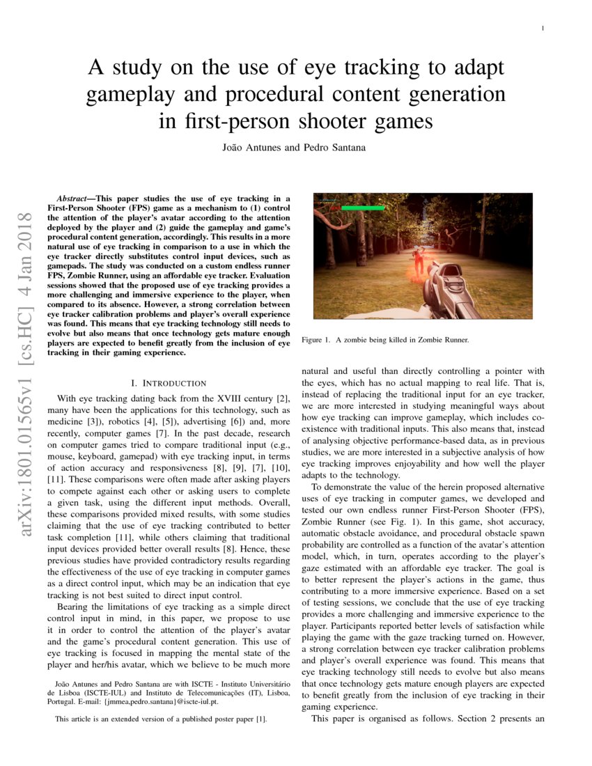 A study on the use of eye tracking to adapt gameplay and procedural ...