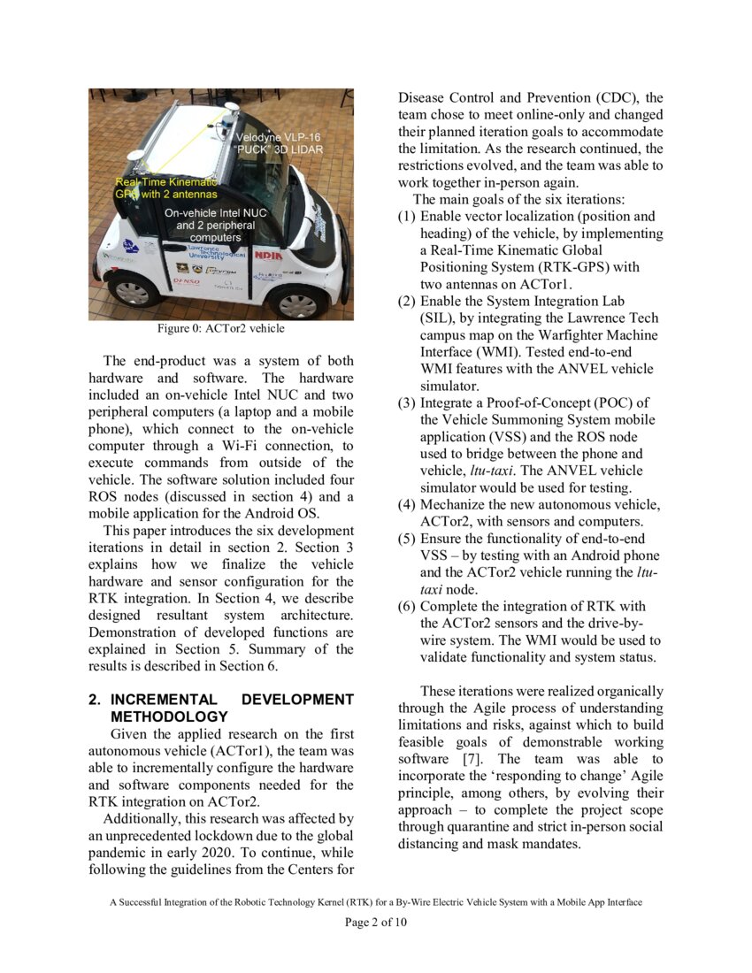 A Successful Integration of the Robotic Technology Kernel (RTK) for a ...