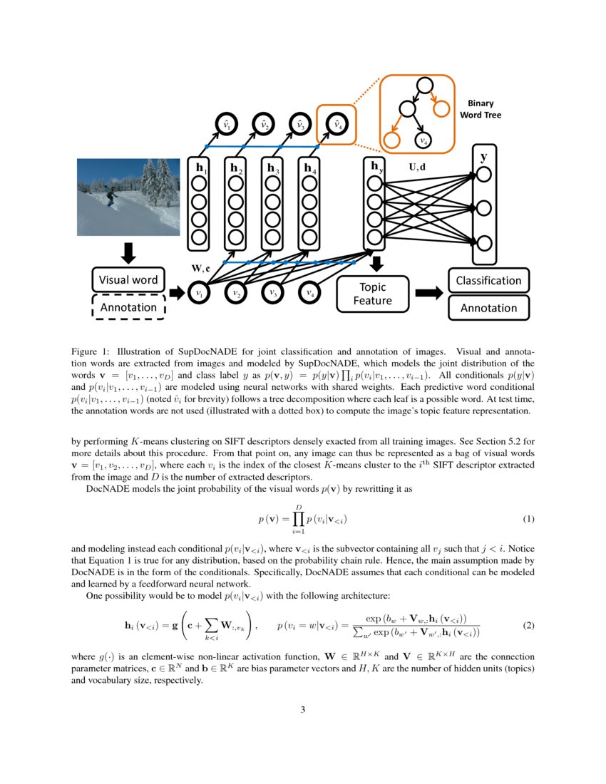 A Supervised Neural Autoregressive Topic Model For Simultaneous Image Classification And