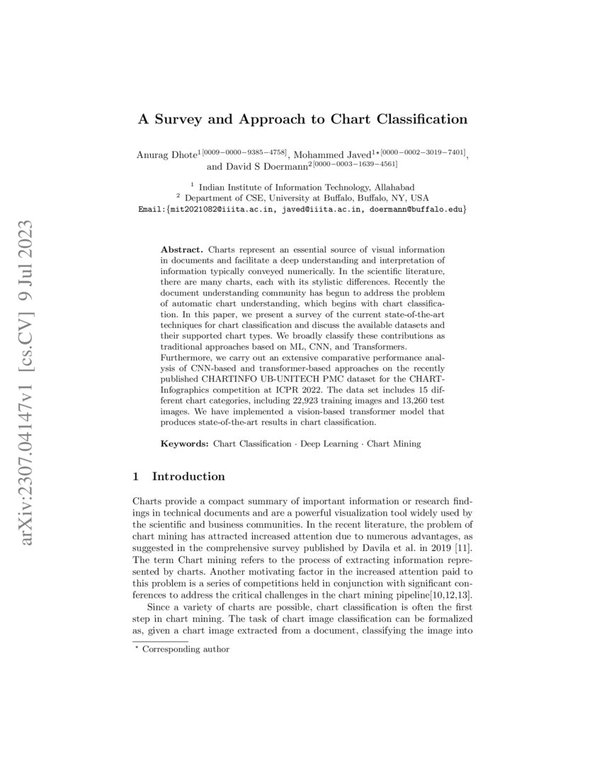 A Survey and Approach to Chart Classification | DeepAI