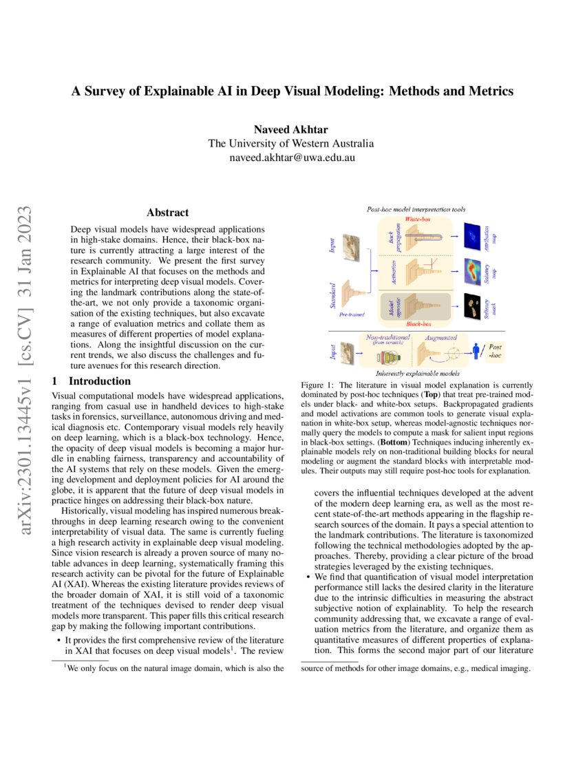 A Survey Of Explainable Ai In Deep Visual Modeling Methods And Metrics Deepai 6541