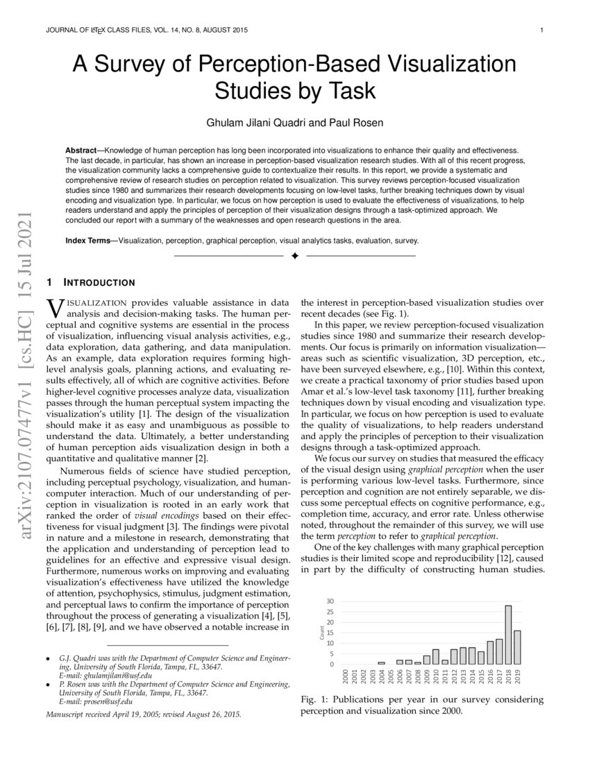A Survey of Perception-Based Visualization Studies by Task | DeepAI