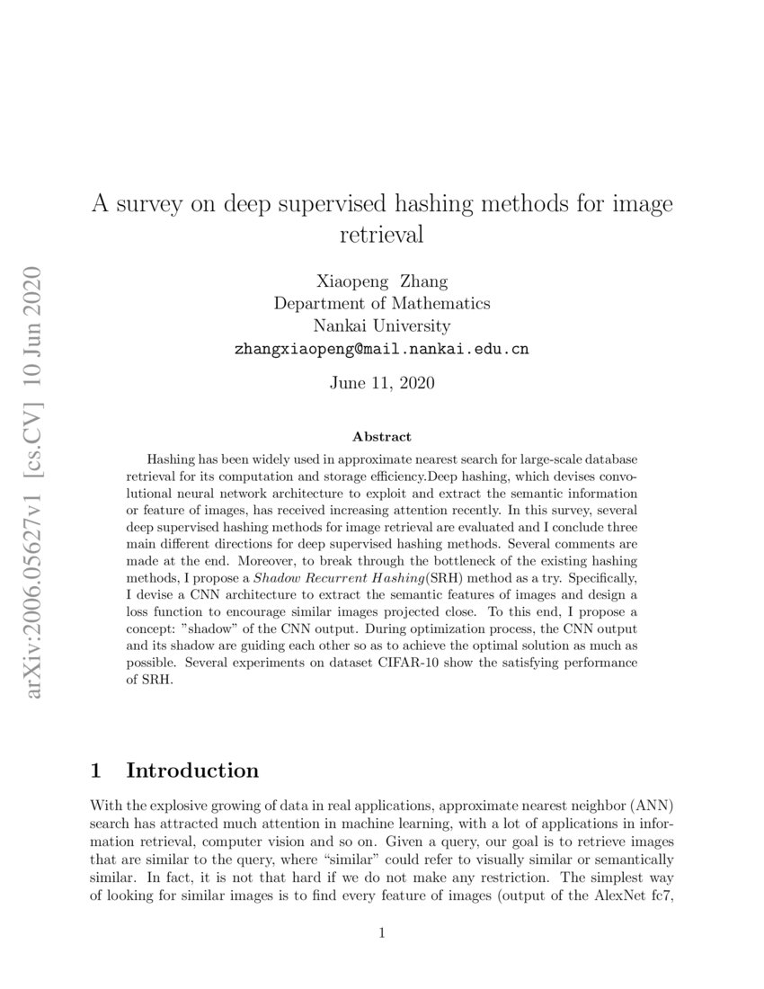 A survey on deep hashing for image retrieval | DeepAI